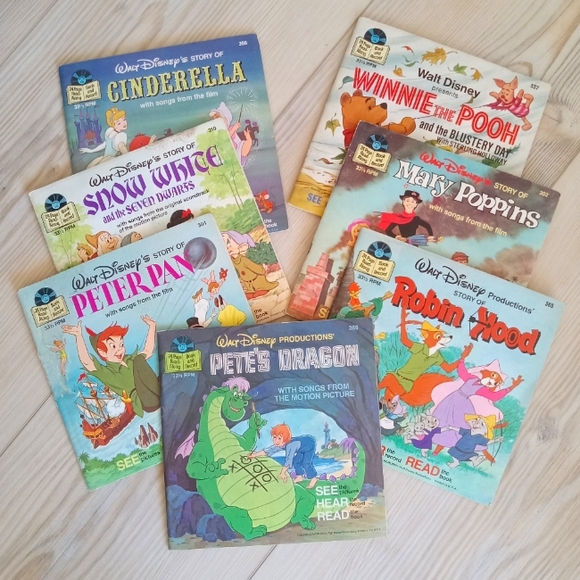 Disney | Toys | Bundle Of 7 Vintage Disney Book Record Sets | Poshmark